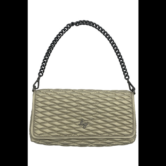 lug | Bags | Lug Metallic Quilted Shoulder Bag W Chain Strap Strut ...